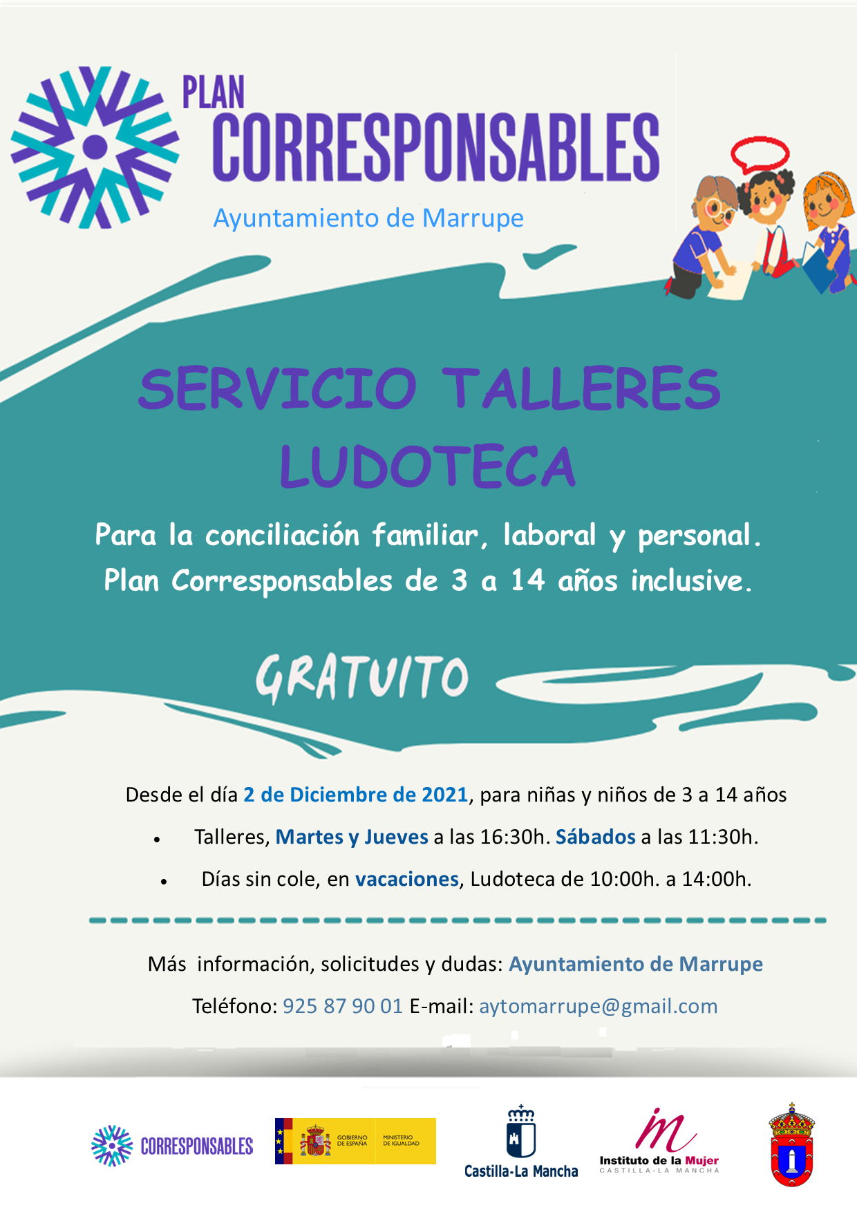 MAÑANA LUDOTECA DESDE LAS 10:00h. -- PLAN CORRESPONSABLES