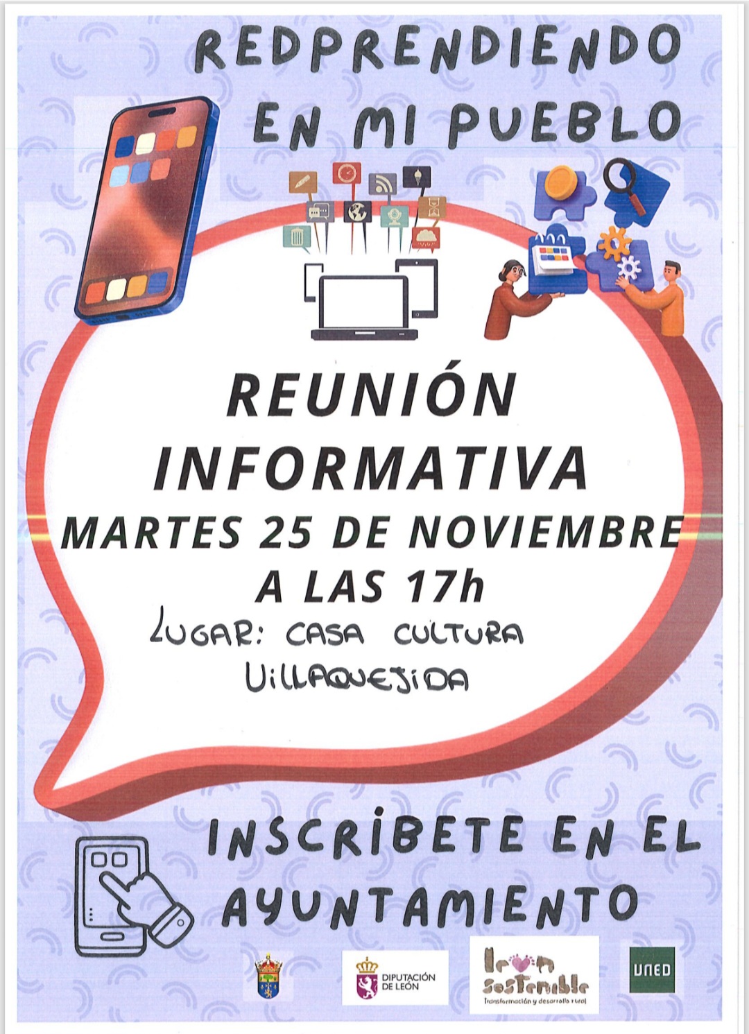 Reunion informativa. Curso manejo movil y ordenador.