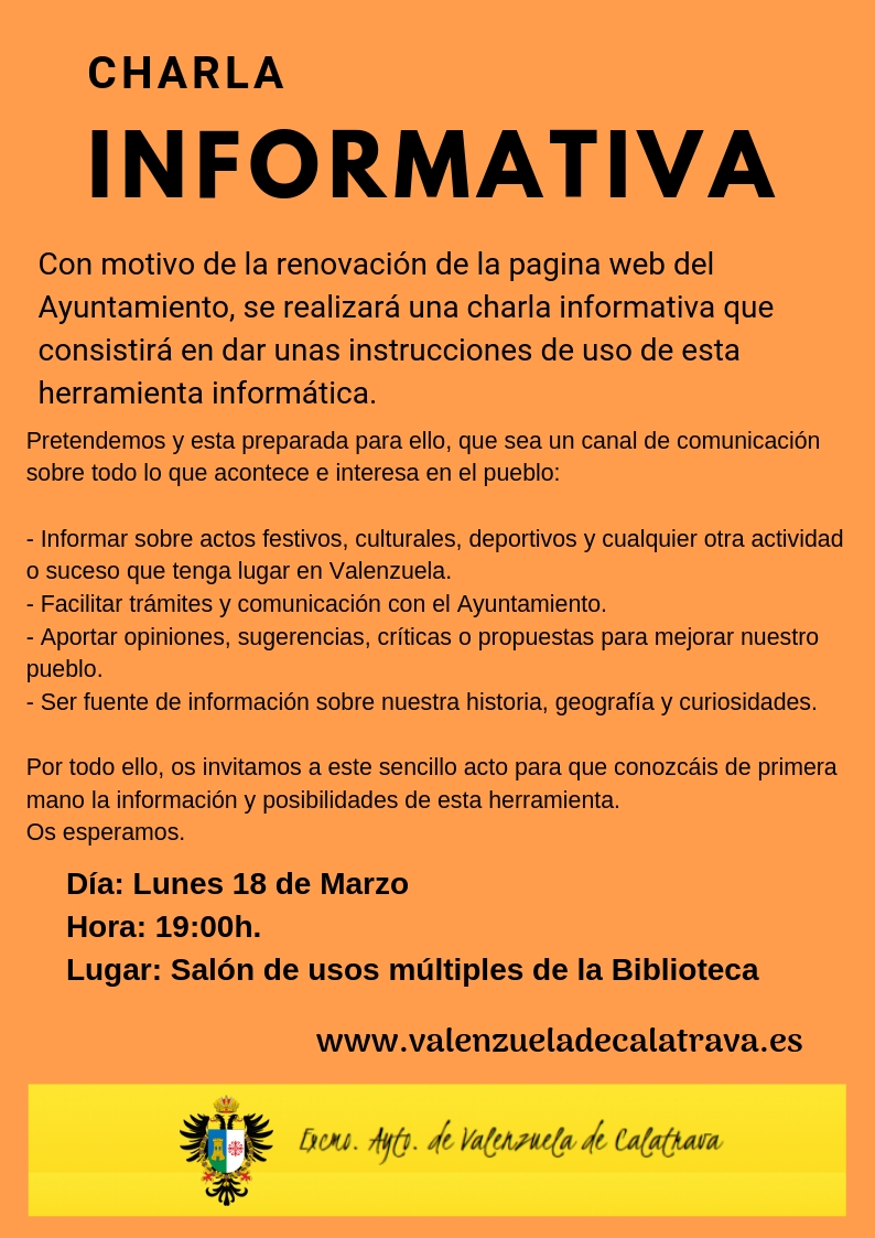 CHARLA INFORMATIVA - PÁGINA WEB