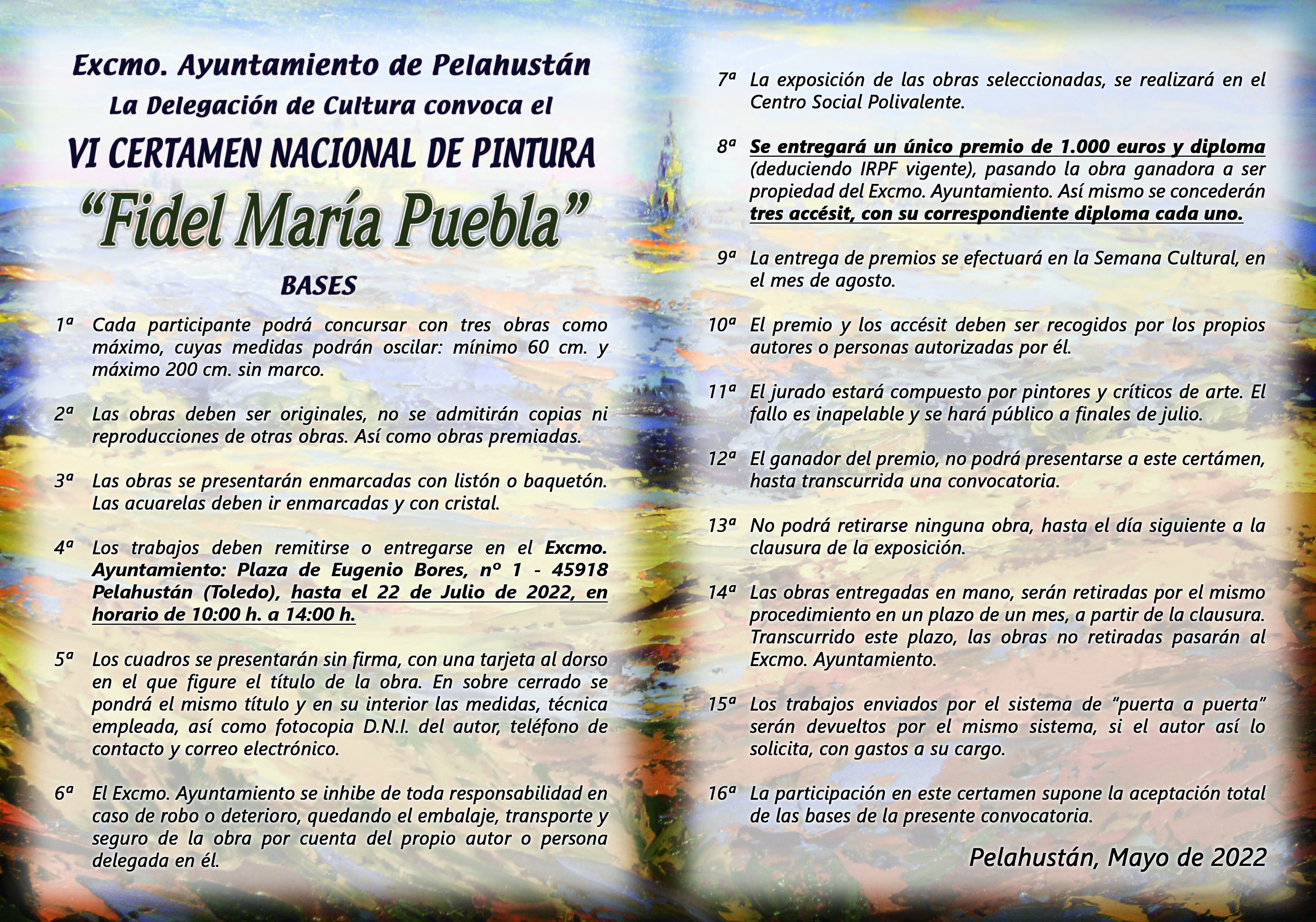 VI CERTAMEN DE PINTURA FIDEL MARIA PUEBLA