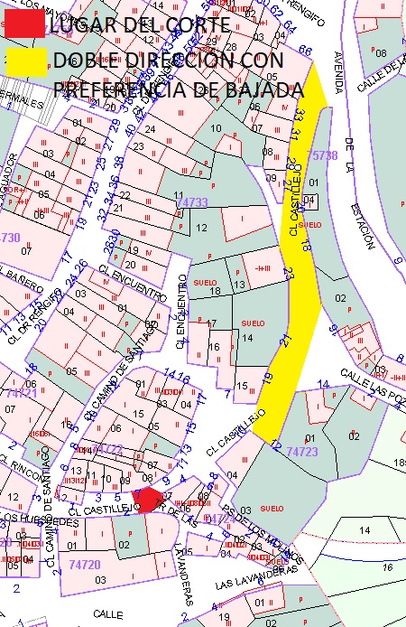 Corte de Calle Castillejos
