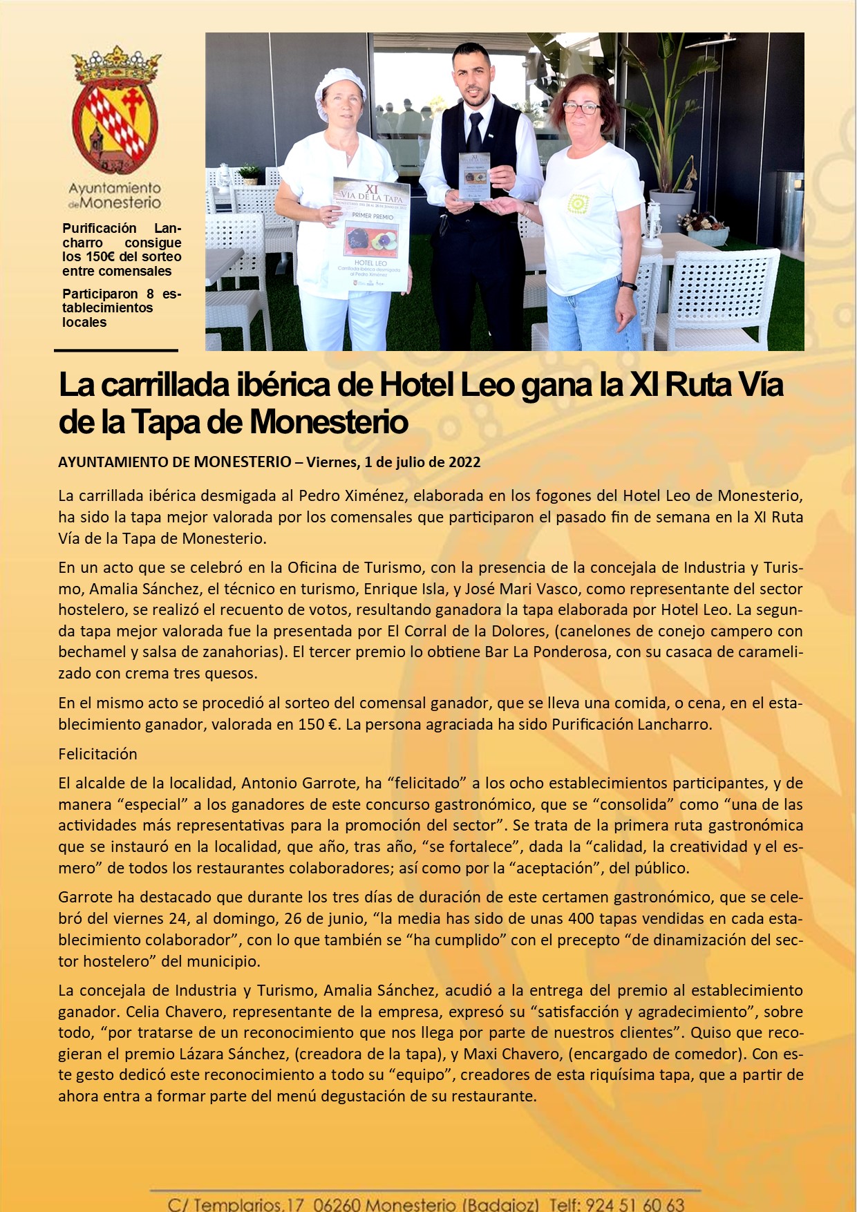 Ayuntamiento de Monesterio: Página correspondiente a la Entidad ...