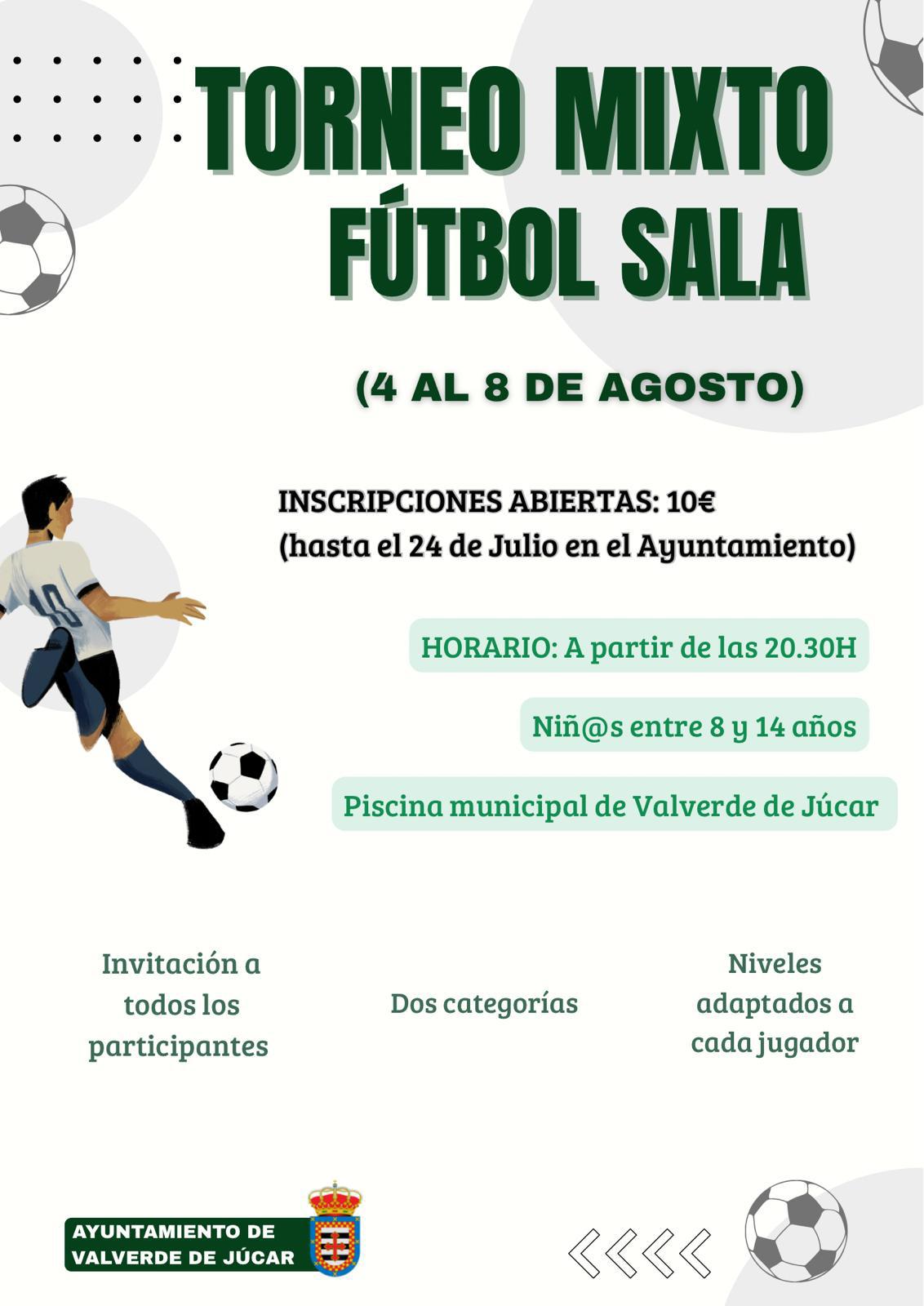 TORNEO MIXTO FÚTBOL SALA. 4 AL 08 DE AGOSTO