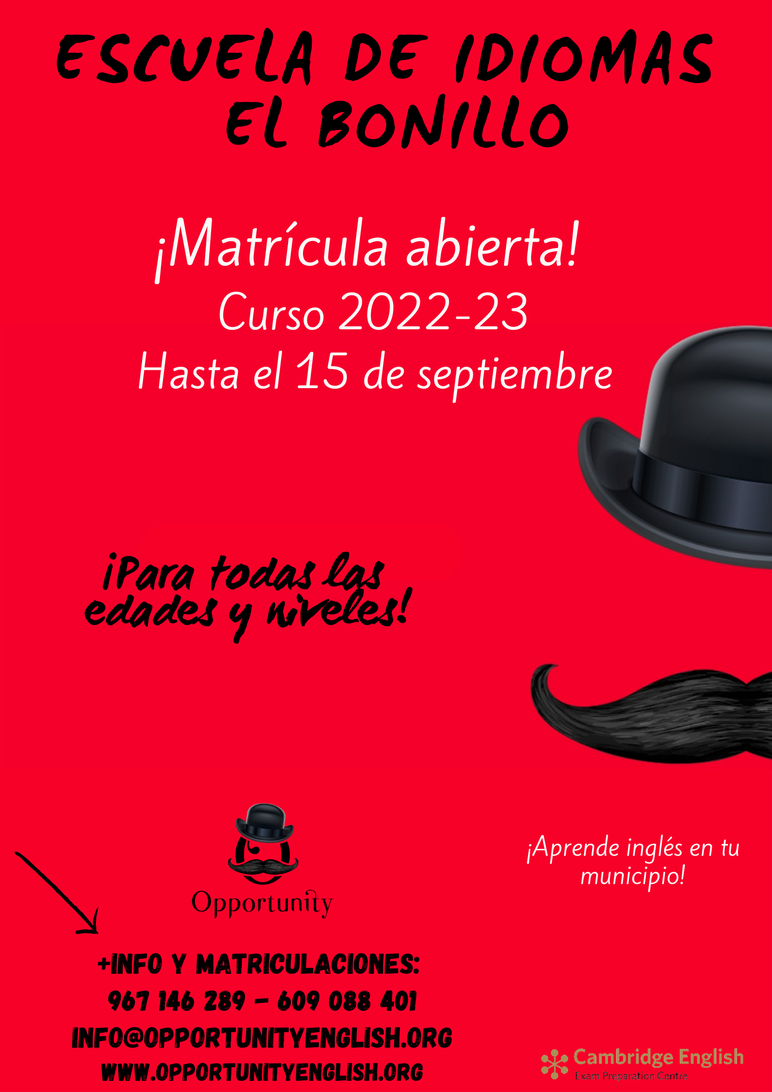 ESCUELA DE IDIOMAS EL BONILLO . ABIERTO EL PLAZO DE MATRÍCULA PARA EL ... ESCUELA DE IDIOMAS EL BONILLO . ABIERTO EL PLAZO DE MATRÍCULA PARA EL ...
