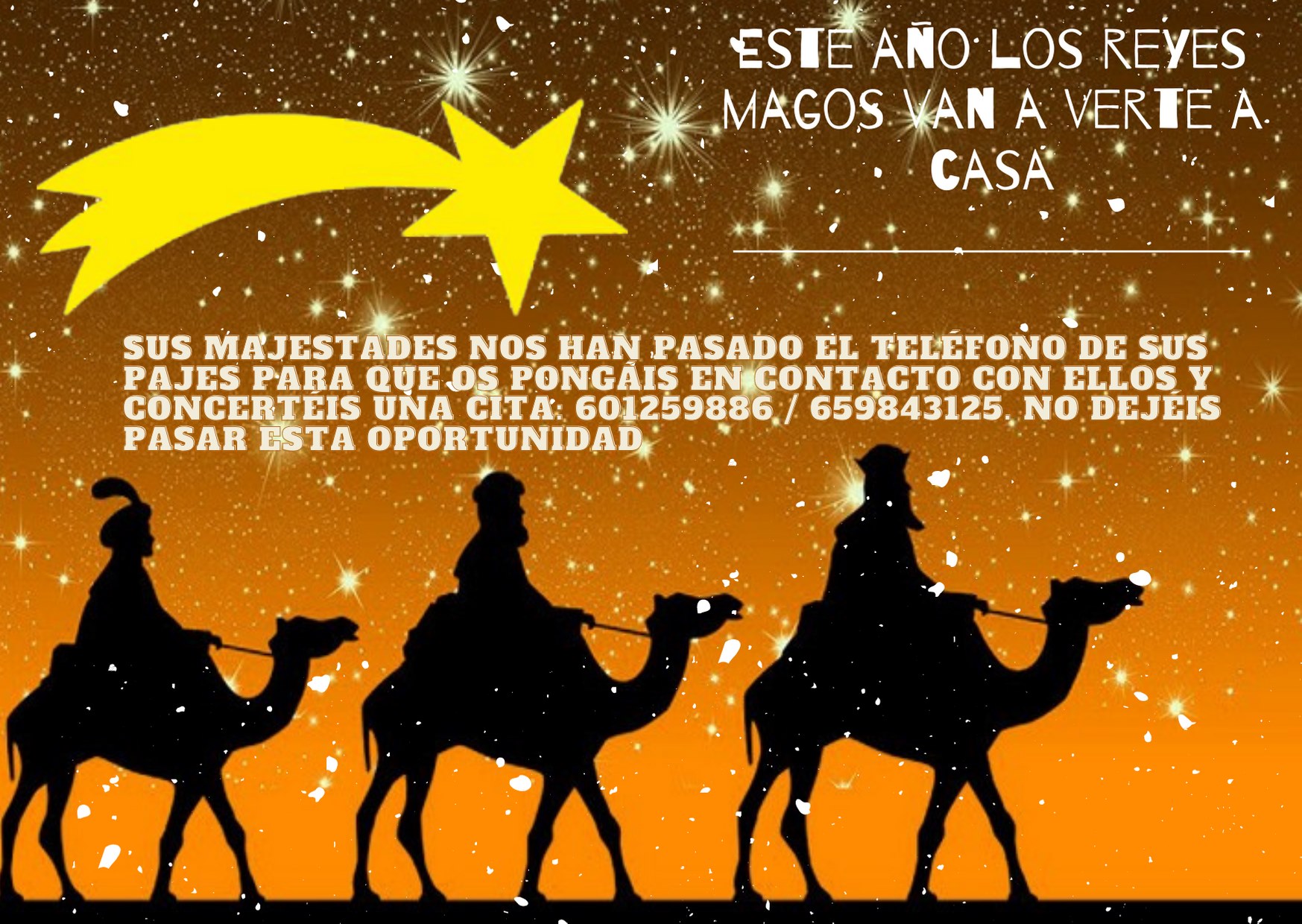 Este año los Reyes Magos van a verte a casa