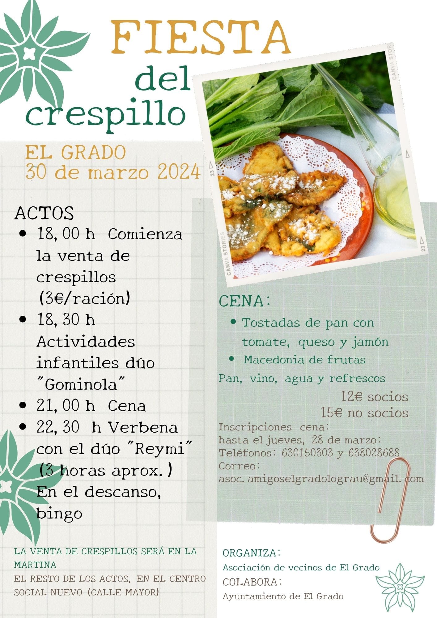 La asociación de vecinos de El Grado prepara la fiesta del crespillo