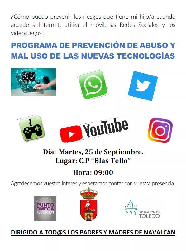 CHARLA PREVENCIÓN ABUSO Y MAL USO DE LAS NUEVAS TECNOLOGÍAS