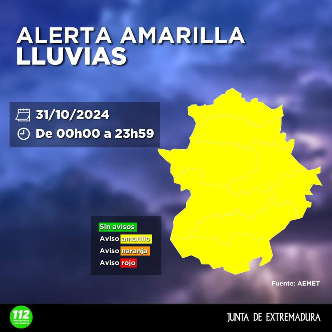 🟡 Alerta Amarilla por lluvia