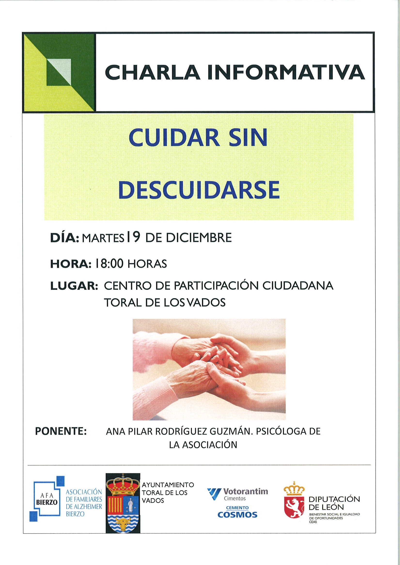 CHARLA INFORMATIVA "CUIDAR SIN DESCUIDARSE"